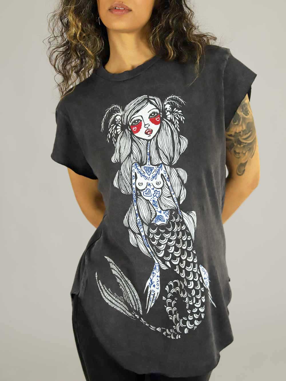 MIGDALIA - Sugar Skull and Mermaid Art